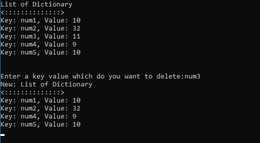 Remove The Given Key From A Dictionary In C Programming Pseudocode